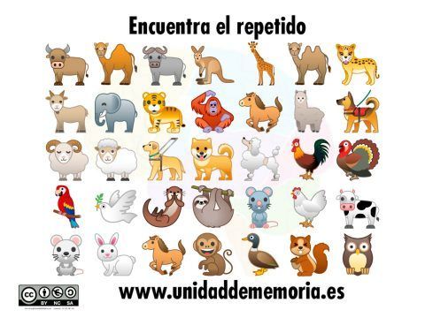 Encuentra el repetido - Unidad de Memoria Entrenamiento cerebral